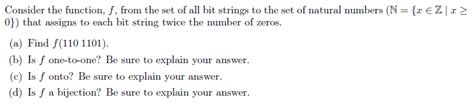Solved Consider The Function F From The Set Of All Bit