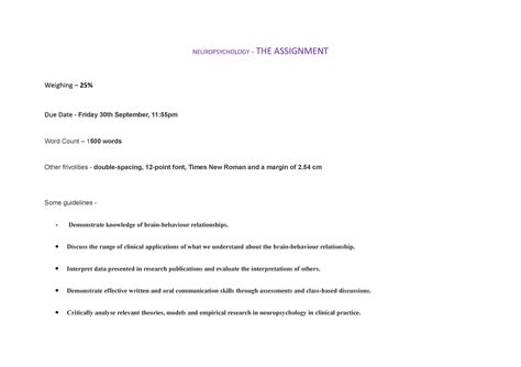 Neuropsychology Assignment Auto Recovered Neuropsychology The