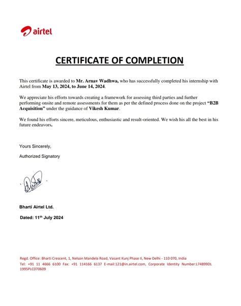 Arnav Wadhwa On Linkedin Internship Bhartiairtel React Webdevelopment Techjourney