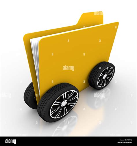 Folder For Documents On Wheels Isolated On White Background Stock Photo Alamy