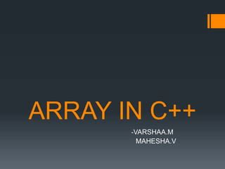 Array In C PPTX