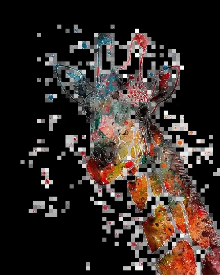 عکس حیوان منحصر به فرد زرافه با طرح و الگوهای هنری