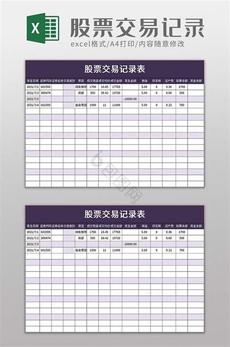 Excel股票模板大全 Excel股票模板图片 包图网