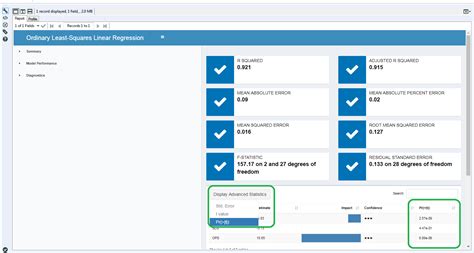Solved No More P Value In Linear Regression Model Report Alteryx