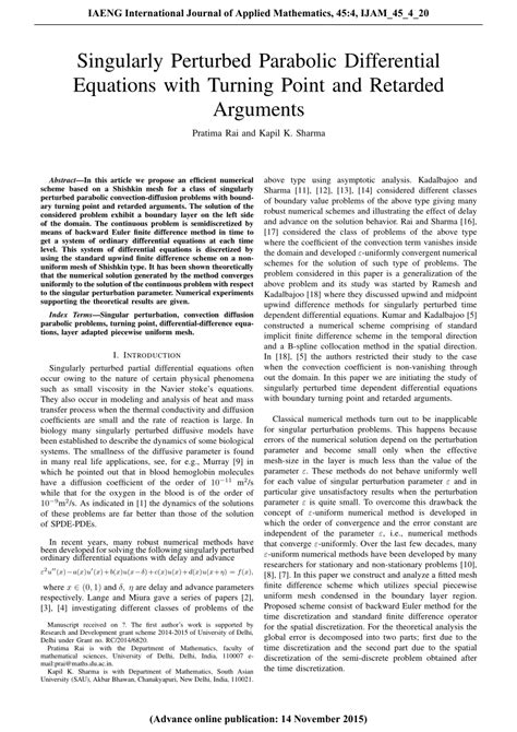 Pdf Singularly Perturbed Parabolic Differential Equations With
