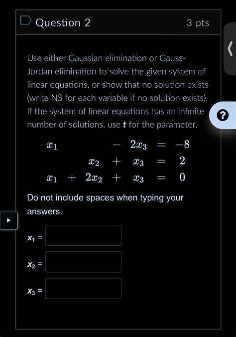 solved question 23ptsuse either gaussian elimination or