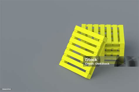 회색 배경에서 상품을 운송하기위한 팔레트 공간을 복사합니다 3d 렌더링 0명에 대한 스톡 사진 및 기타 이미지 0명 건설