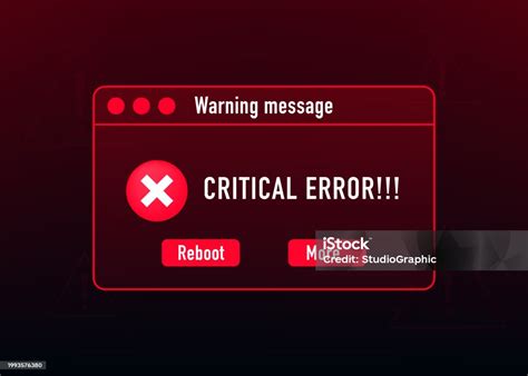 Vintage User Interface Critical Error Warning Message Window