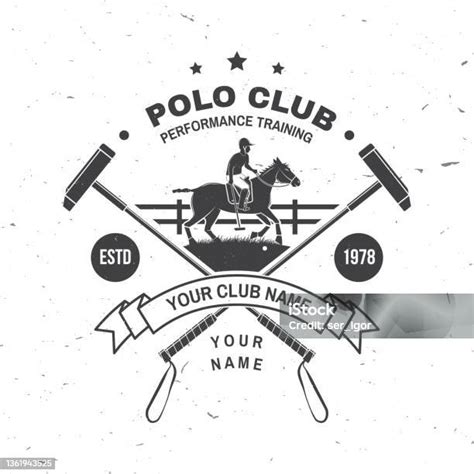 폴로 클럽 스포츠 배지 패치 엠블럼 기호 벡터 그림입니다 라이더와 말 실루엣빈티지 흑백 승마 라벨 폴로 클럽 대회 승마 스포츠