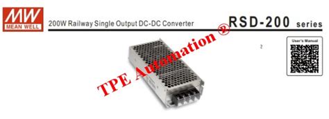 Nguồn Mean Well Rsd 200 Series CÔng Ty Tnhh Tpe