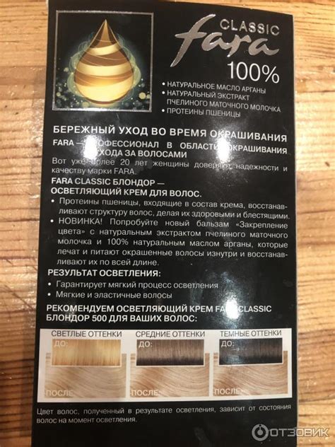 Отзыв о Осветляющий крем для волос Fara блондор 500 | Не жгет,но и не берет