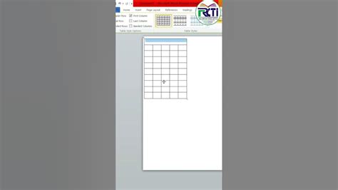 How To Create Table In Ms Word । Extra Column Insert Rctigyan Shorts Msword Shortvideoviral