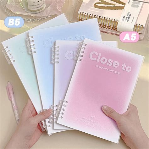 A5 B5 Binder Loose Leaf Notebook 60 Sheets Lined Book For Babes Writing Kawaii Simple