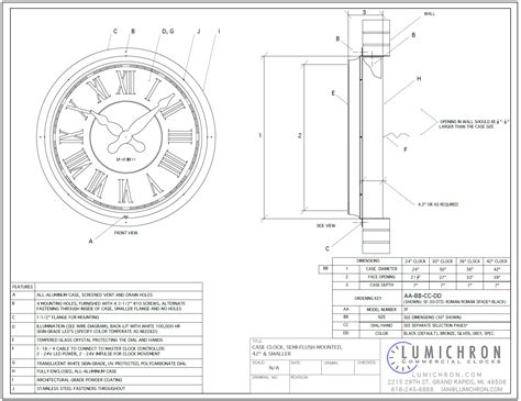 Drawings Lumichron Clock Company