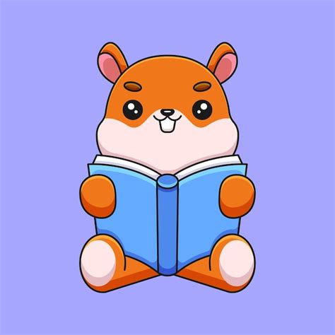 Premium Vector Cute Squirrel Reading Book Cartoon Mascot Doodle Art Hand Drawn Concept Vector