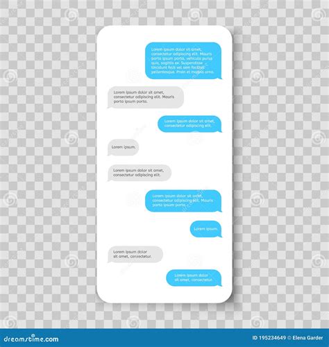 Mobile Phone Chat Messenger Template Stock Vector Illustration Of