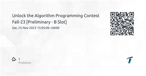 Unlock The Algorithm Programming Contest Fall 23 Preliminary B Slot Toph