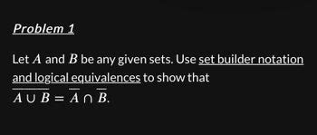 Answered Problem Let A And B Be Any Given Bartleby