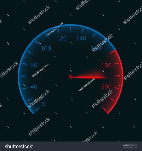 Digital Speedometer Tachometer Odometer Illustration Isolated Stock Vector Royalty Free