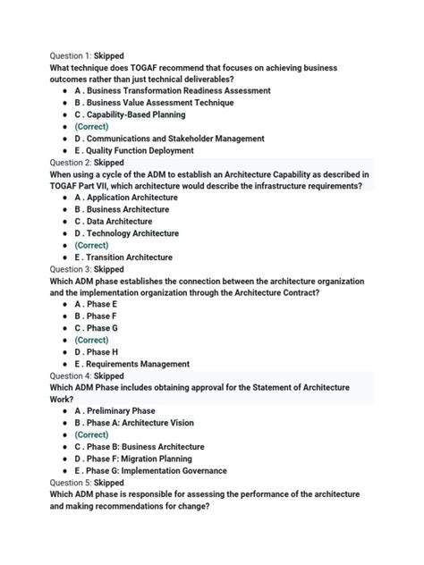 New Togaf 9 Practical Exam 3 Pdf Information Technology Information Technology Management