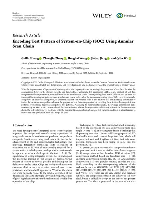 Pdf Encoding Test Pattern Of System On Chip Soc Using Annular Scan
