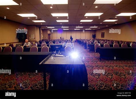 The Light From A Projector During Setup For A Powerpoint Presentation Kearney Nebraska June 1