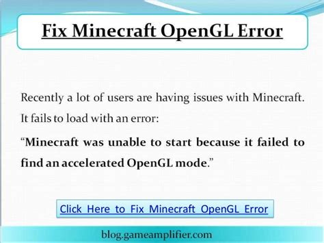 How To Fix Minecraft Opengl Error