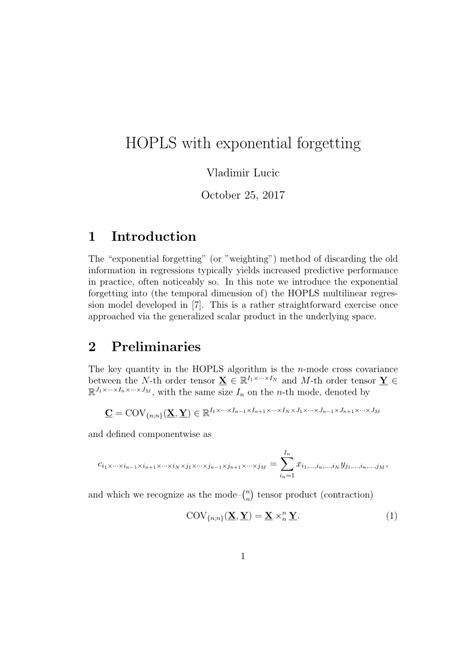Pdf Hopls With Exponential Forgetting