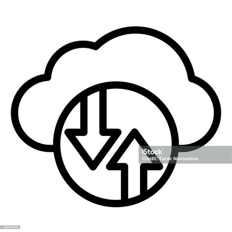 클라우드 컴퓨팅 라인 아이콘입니다 흰색으로 분리된 클라우드 호스팅 벡터 그림 및 앱을 위해 설계된 데이터 클라우드 개요 스타일