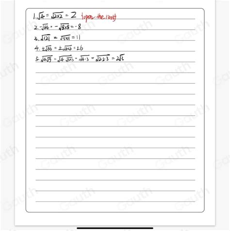 Solved Activity I Find My Roots Find The Following Square Roots