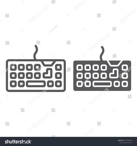 Keyboard Line Glyph Icon Technology Device Stock Vector Royalty Free