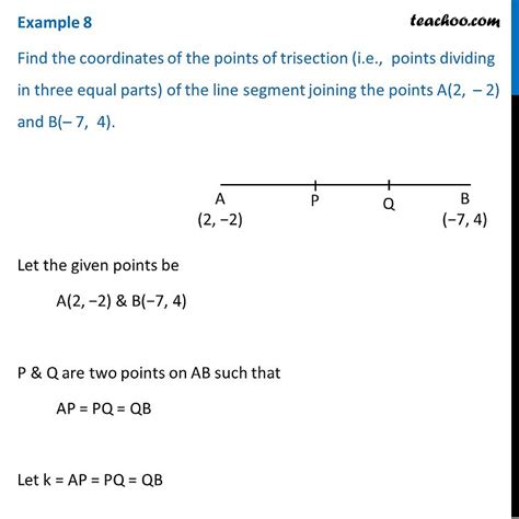 example 8 find coordinates of points of trisection examples