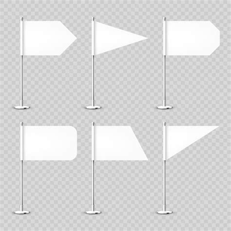Premium Vector Realistic Various Table Flags On A Chrome Steel Pole