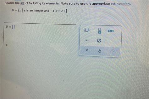 Solved Rewrite The Set D By Listing Its Elements Make Sure Chegg