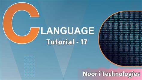 C Language Lecture No 17 Youtube
