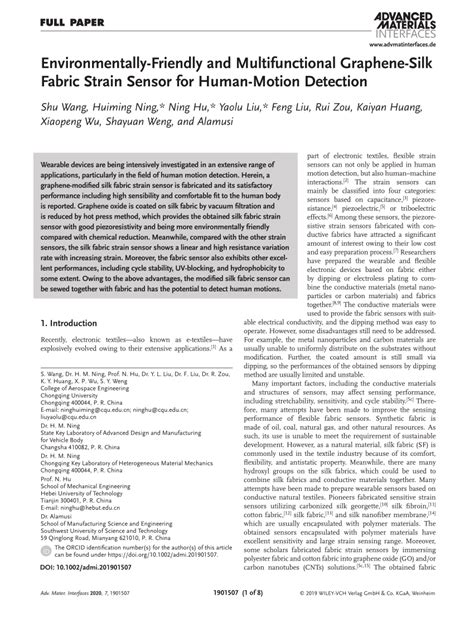Environmentally‐friendly And Multifunctional Graphene‐silk Fabric