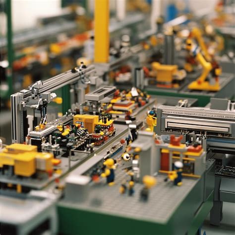 Product Assembly Area With Workers And Machines Assembling Components