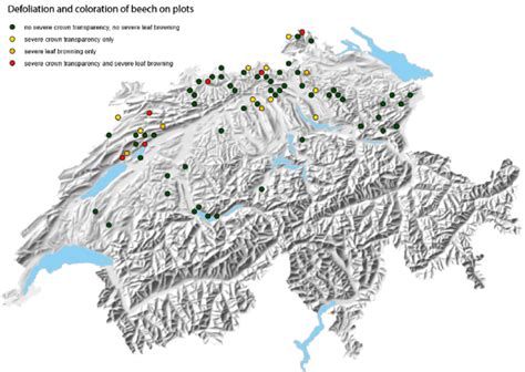 Location Of The Investigated Nfi Plots Within Switzerland The Color Of
