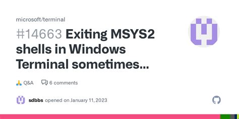 Exiting Msys2 Shells In Windows Terminal Sometimes Causes Terminate Batch Job Yn On Ctrl D