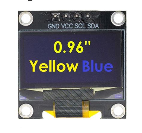 Oled дисплей 128x64 0 96 дюймов I2c монохромный синий желтый купить на Ozon по низкой цене