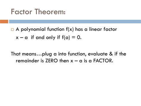 4 1 notes day 2 remainder theorem if a polynomial f x is divided by x