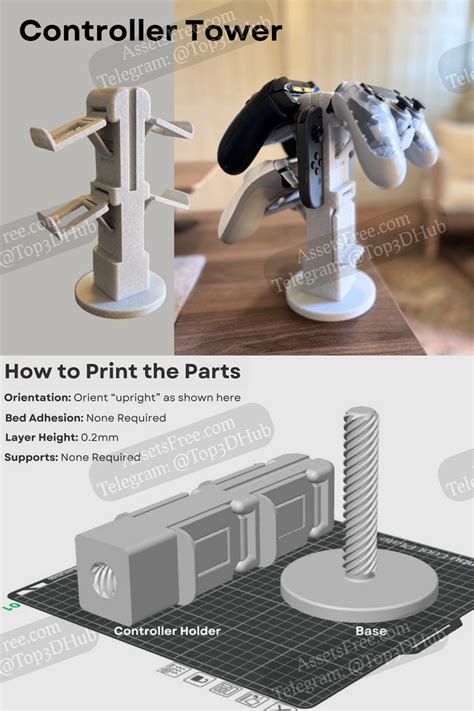 Controller Tower Gamepad Holder Free High Quality Models