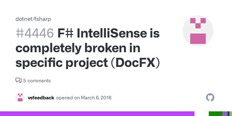 f intellisense is completely broken in specific project docfx