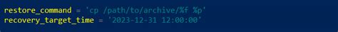 postgresql point in time recovery using nf dev community