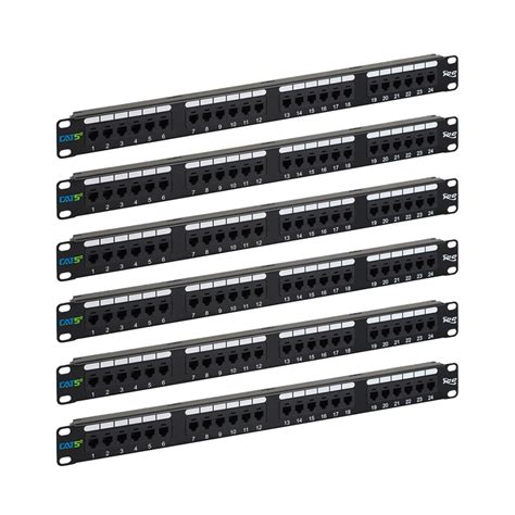 Cat5e Patch Panel With 24 Ports And 1 Rms In 6 Pack Icc