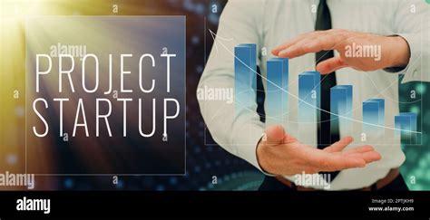 Conceptual Display Project Startup Word For The Initial Opportunity Of A Young Company To Set