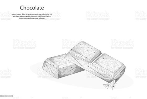 삼각형과 기하학적 모양으로 구성된 선과 점의 형태로 추상 이미지 초콜릿 3d 낮은 폴리 벡터 배경입니다 초콜릿 바 낮음에 대한 스톡 벡터 아트 및 기타 이미지 Istock