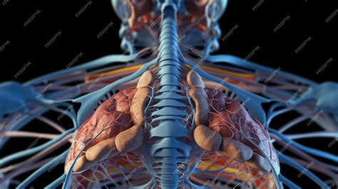 3d Render De Anatomía Humana El Diafragma Torácico Foto Premium