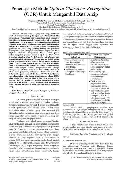 Pdf Penerapan Metode Optical Character Recognition Ocr Untuk Mengambil Data Arsip