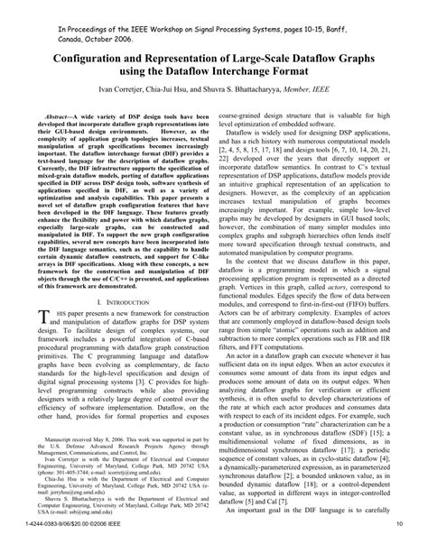 Pdf Configuration And Representation Of Large Scale Dataflow Graphs